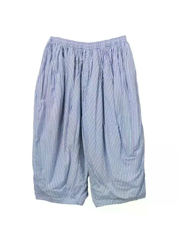 Comme Des Garçons Striped Cropped Trousers - Blue