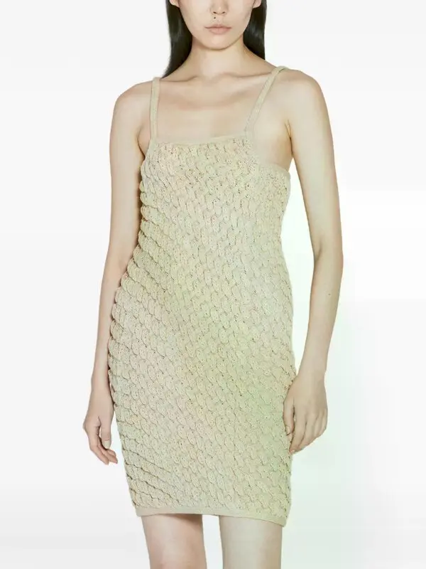ISA BOULDER Sand Beige Cable-knit Mini Dress
