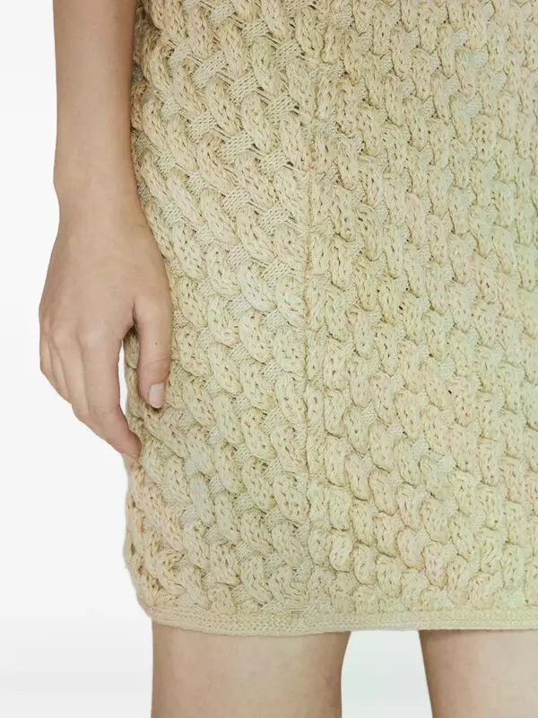 ISA BOULDER Sand Beige Cable-knit Mini Dress