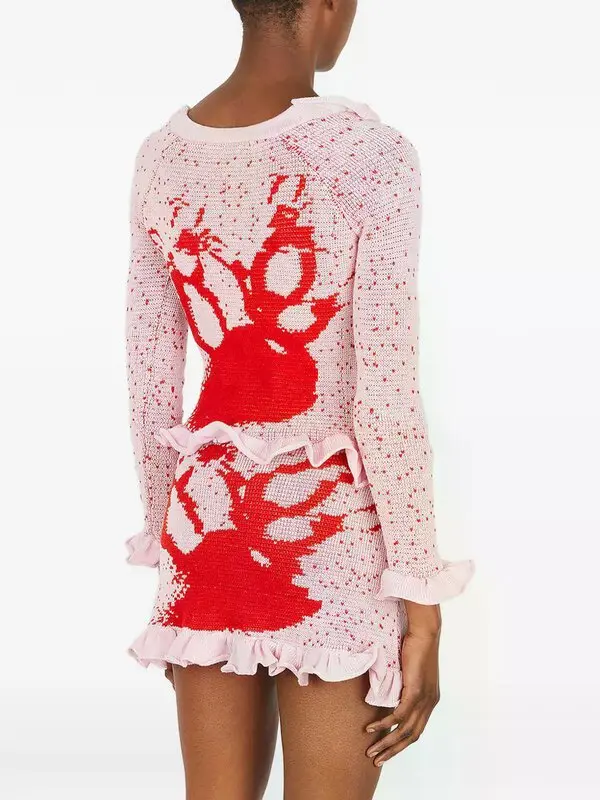 LOUISE LYNGH BJERREGAARD Ruffled-trim Cardigan