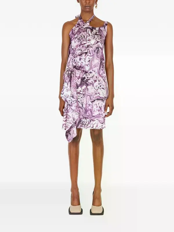 NINAMOUNAH Asymmetric Halterneck Midi Dress