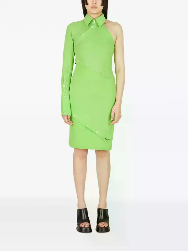 NINAMOUNAH Collar Button Cut-out Dress - Green
