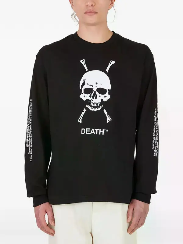 DEATH CIGARETTES Graphic Print Crewneck Sweatshirt