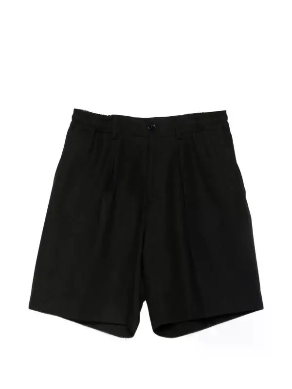 BE ABLE Pleated Elasticated-waist Shorts - Black
