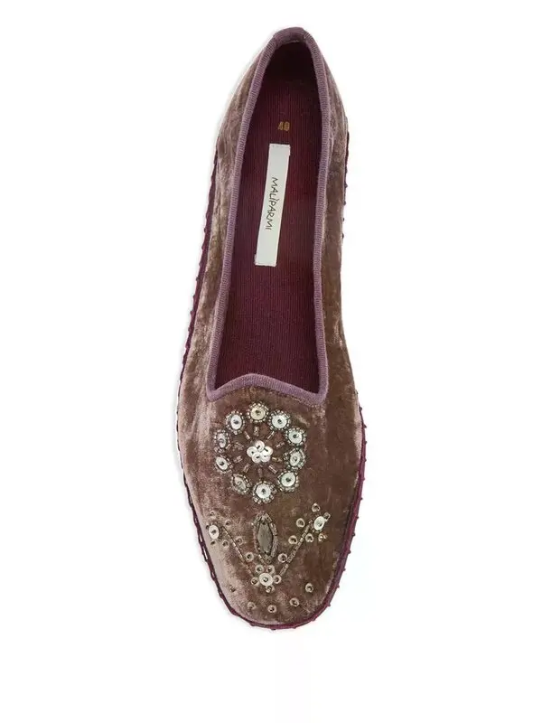 Malìparmi Embroidered Velvet Ballet Flats
