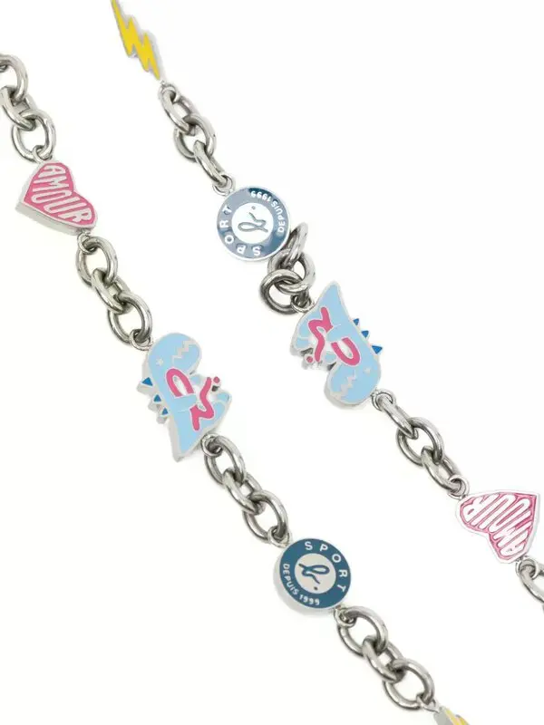 AGNES B. Logo Heart Charm Necklace