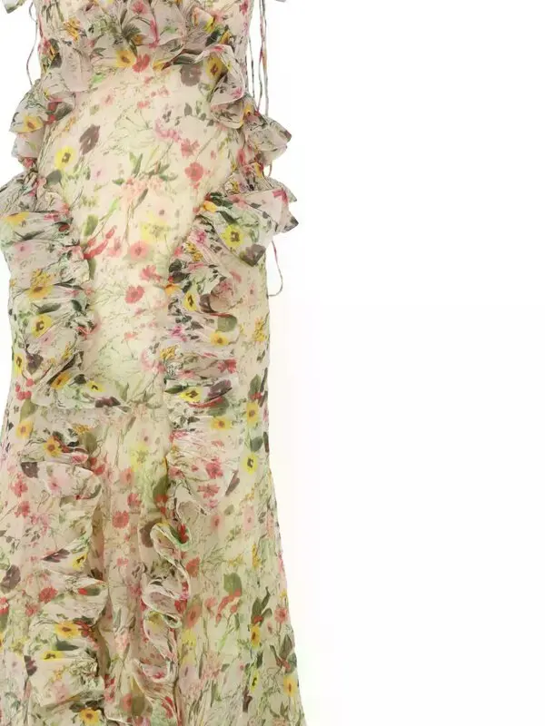 MARQUES' ALMEIDA Beige Floral Print Asymmetric Dress - Neutrals