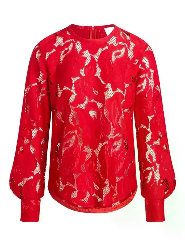 PATOU Balloon Sleeve Lace Top