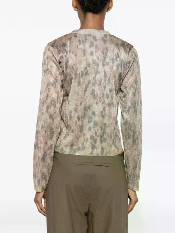 GANNI Leopard-print V-neck Cardigan
