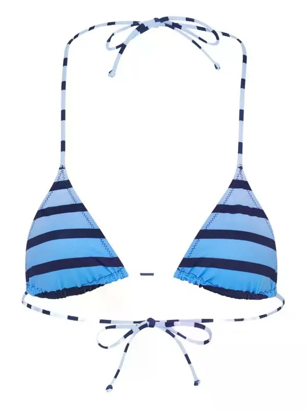 JEAN PAUL GAULTIER Striped Tie Bikini Top - Blue