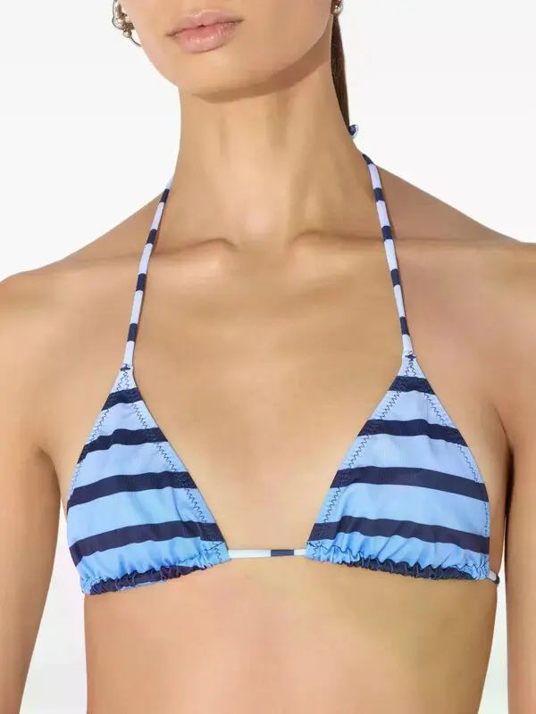 JEAN PAUL GAULTIER Striped Tie Bikini Top