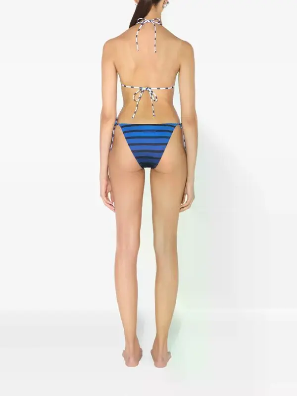 JEAN PAUL GAULTIER Striped Tie Bikini Top
