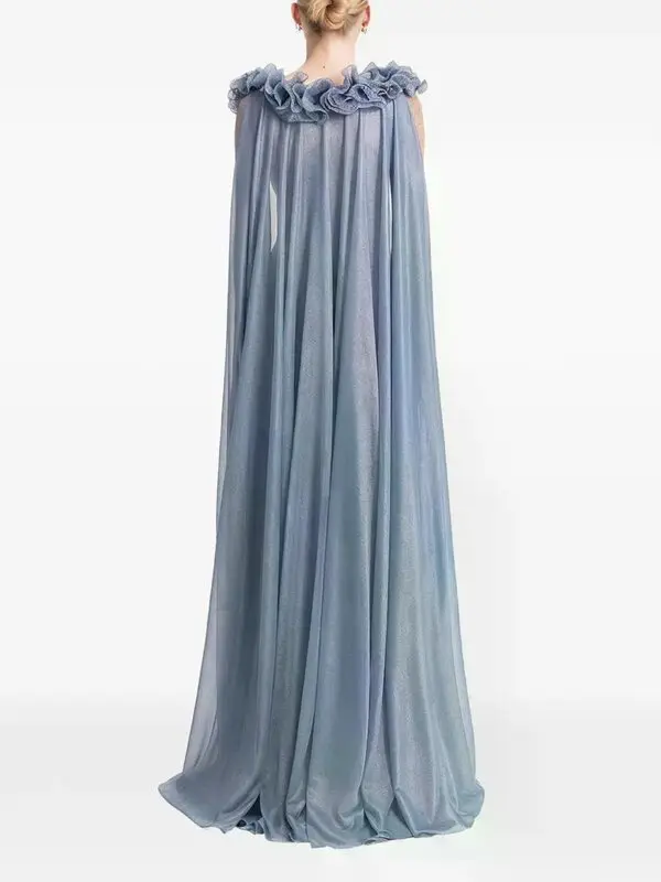 GEMY MAALOUF Dusty Embellished Ruched Gown