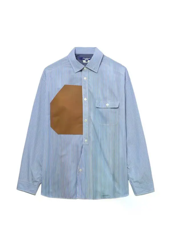 Junya Watanabe Striped Patch-detail Shirt - Blue