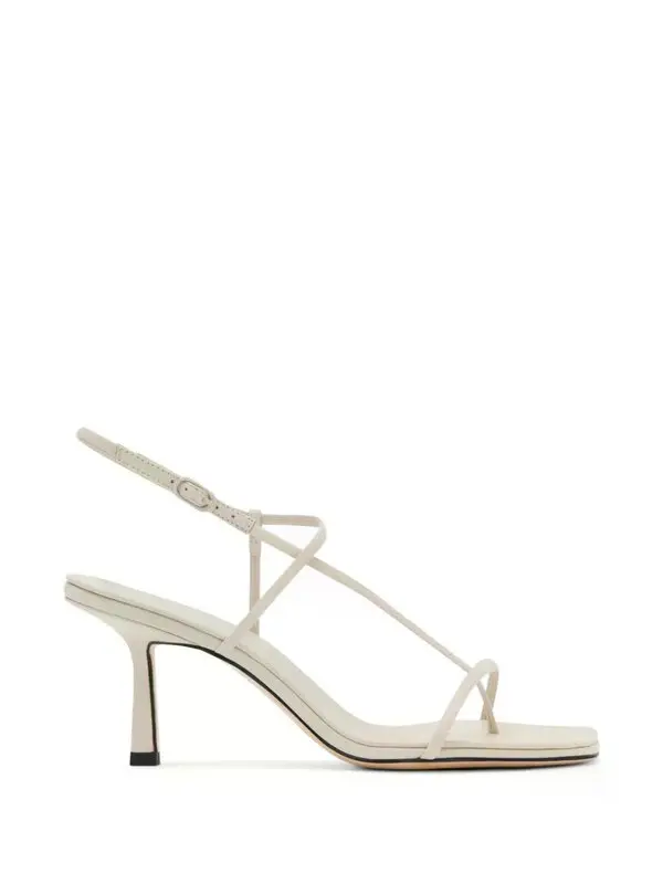 Studio Amelia Cross-front Leather Sandals - Neutrals