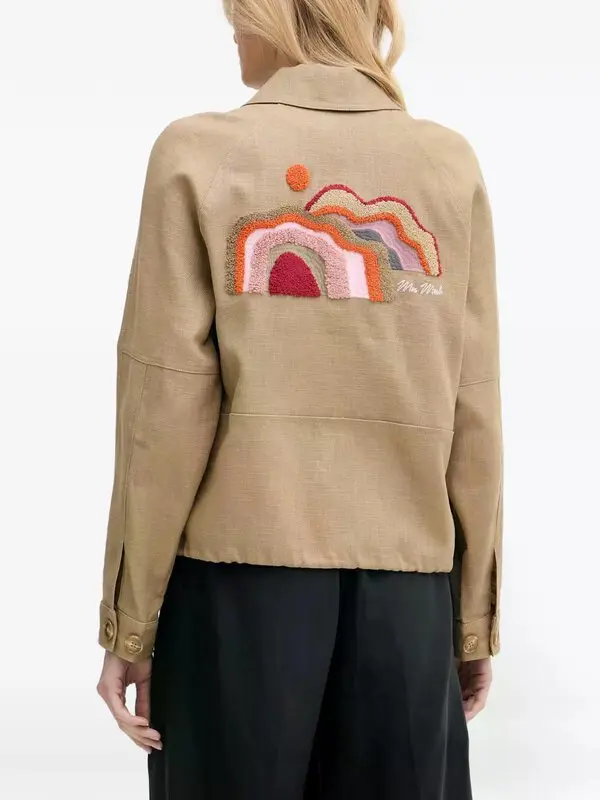 MOS MOSH Embroidered Drawstring-hem Shirt