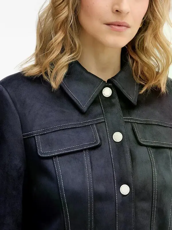 MORGAN Contrast-stitch Suede Jacket