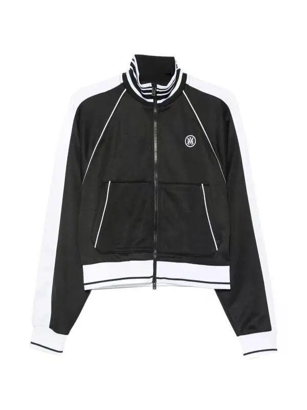 Amiri Logo-embroidered Zip-up Sweatshirt - Black