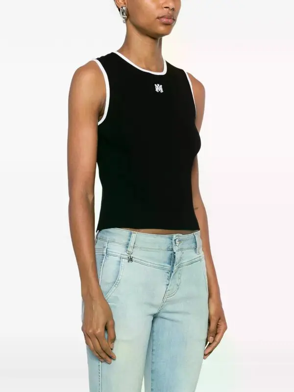 Amiri Logo Embroidered Ribbed Knit Tank Top