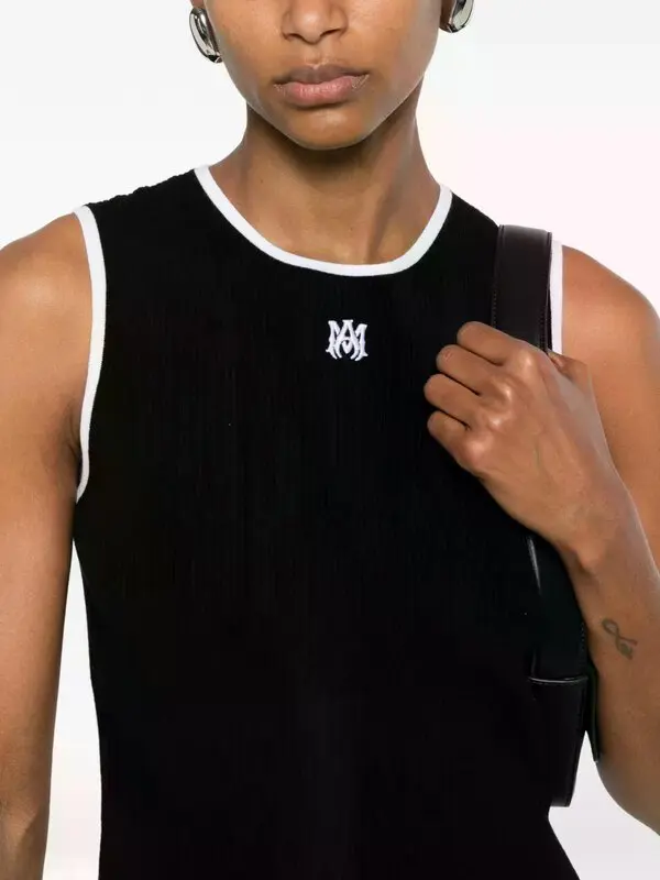 Amiri Logo Embroidered Ribbed Knit Tank Top
