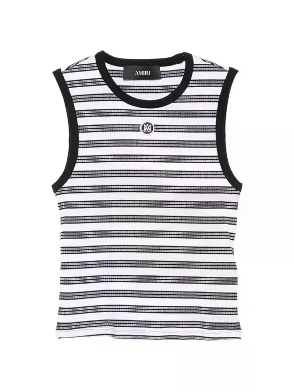 Amiri Striped Ribbed-knit Tank Top