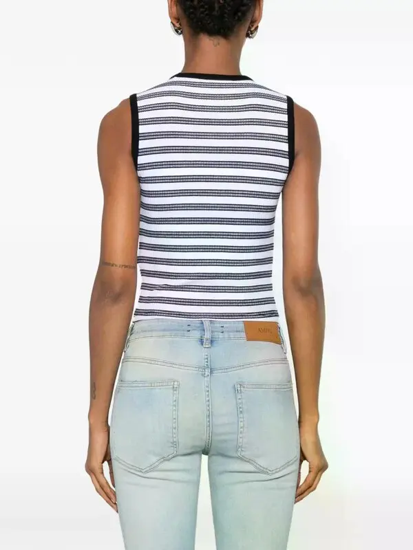 Amiri Striped Ribbed-knit Tank Top