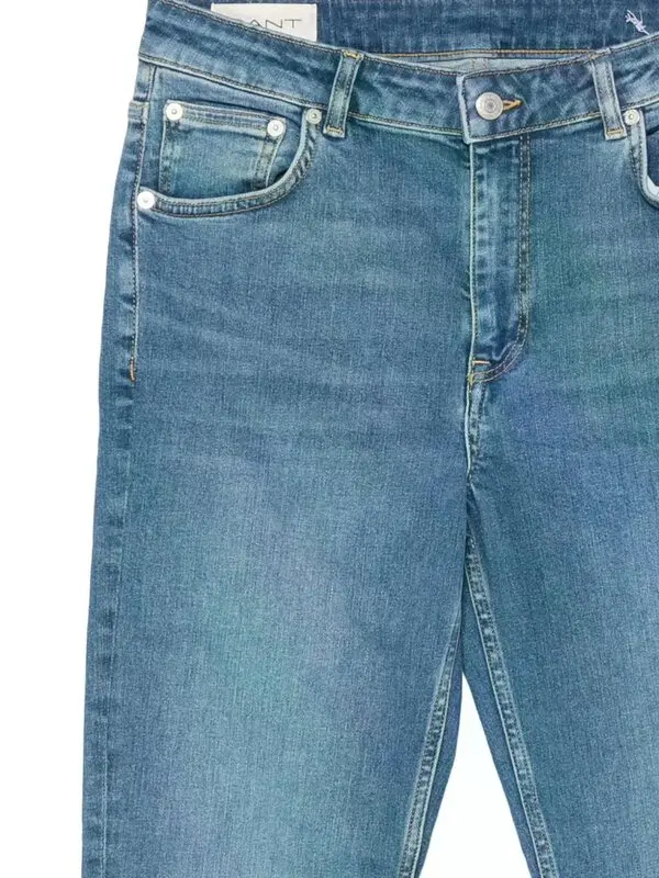 Gant Cropped Slim-fit Jeans - Blue