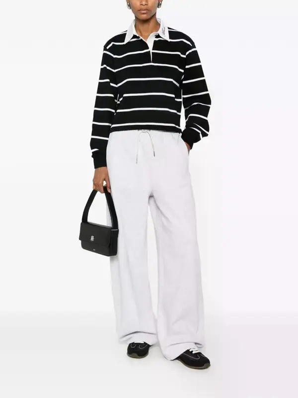 Amiri Striped Long-sleeve Polo Top