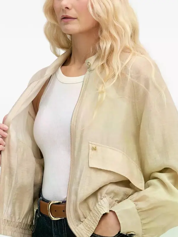 LOLA CASADEMUNT Logo Plaque Zip-up Bomber Jacket