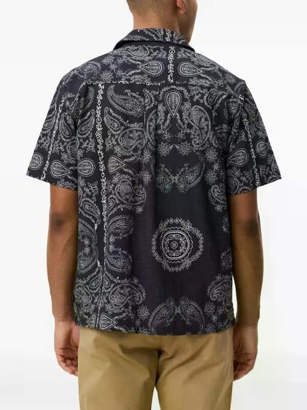 LES DEUX Paisley-print Short-sleeve Shirt