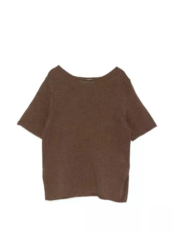 Marc O'polo Short Sleeve Boat Neck Sweater - Brown