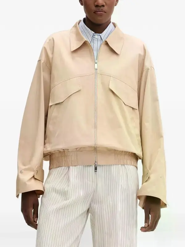 ISABELLE BLANCHE Open-back Elasticated-waist Jacket - Neutrals
