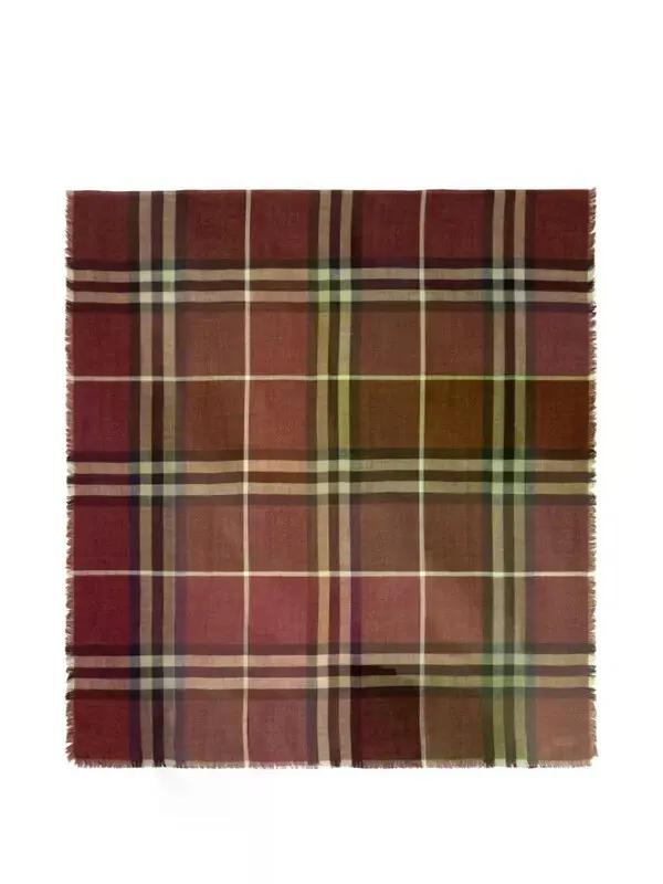 Burberry Wide Reversible Check Wool-silk Scarf