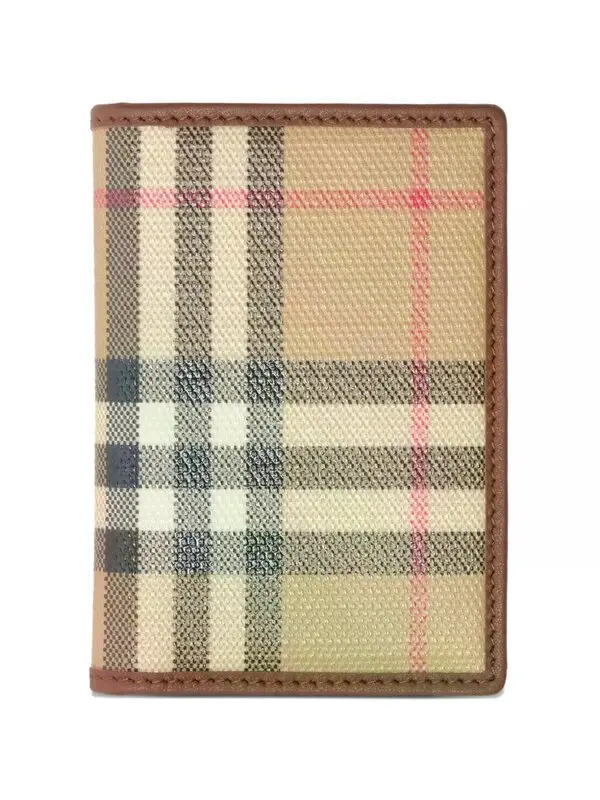 Burberry Check Passport Holder - Neutrals