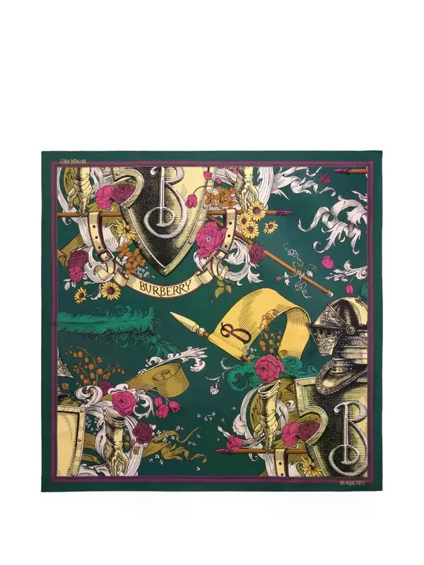 Burberry Etched-knight Silk Scarf