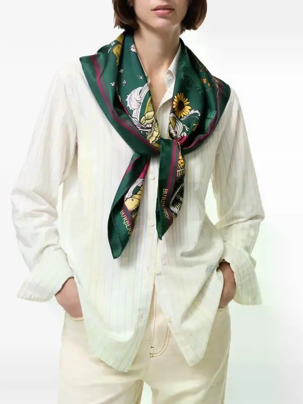 Burberry Etched-knight Silk Scarf