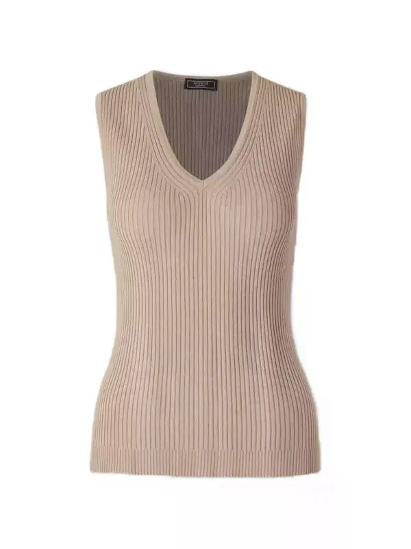 Peserico Ribbed Knit V-neck Sleeveless Top