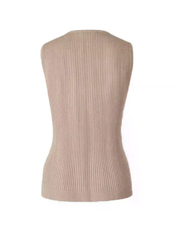 Peserico Ribbed Knit V-neck Sleeveless Top