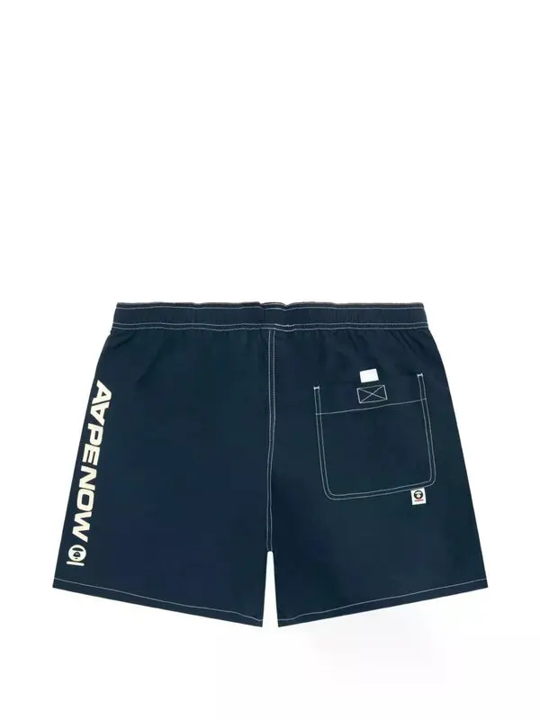 AAPE BY *A BATHING APE Logo Print Contrast Stitch Shorts