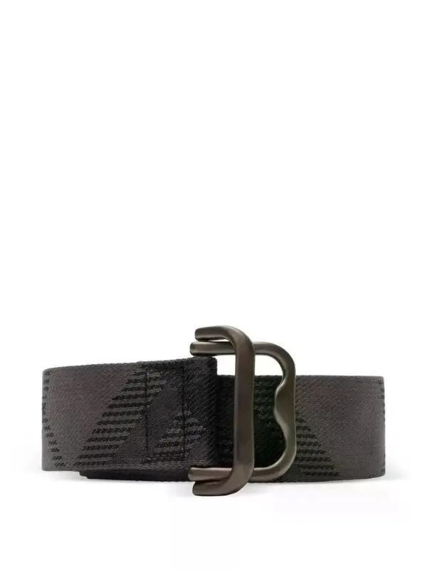 Burberry Check Webbing Belt With B Buckle - Grey