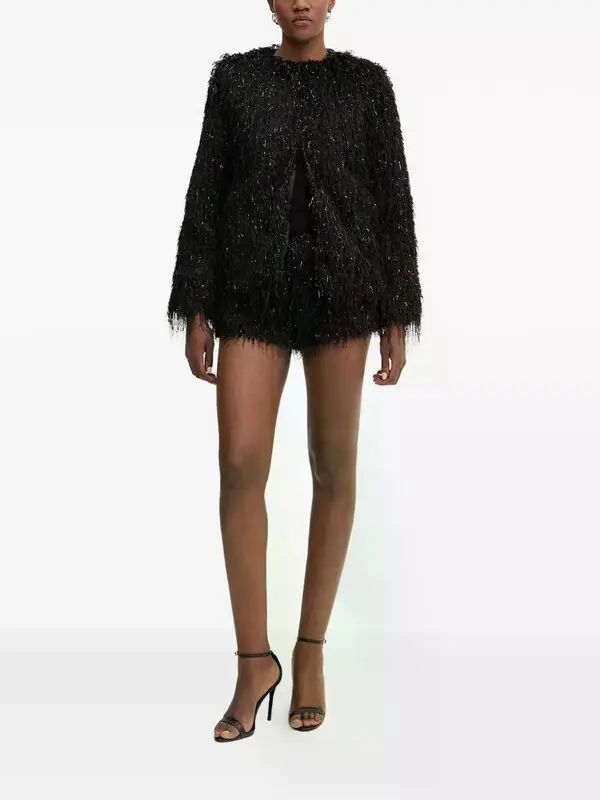 HAVEONE Shaggy-knit Metallic-thread Jacket