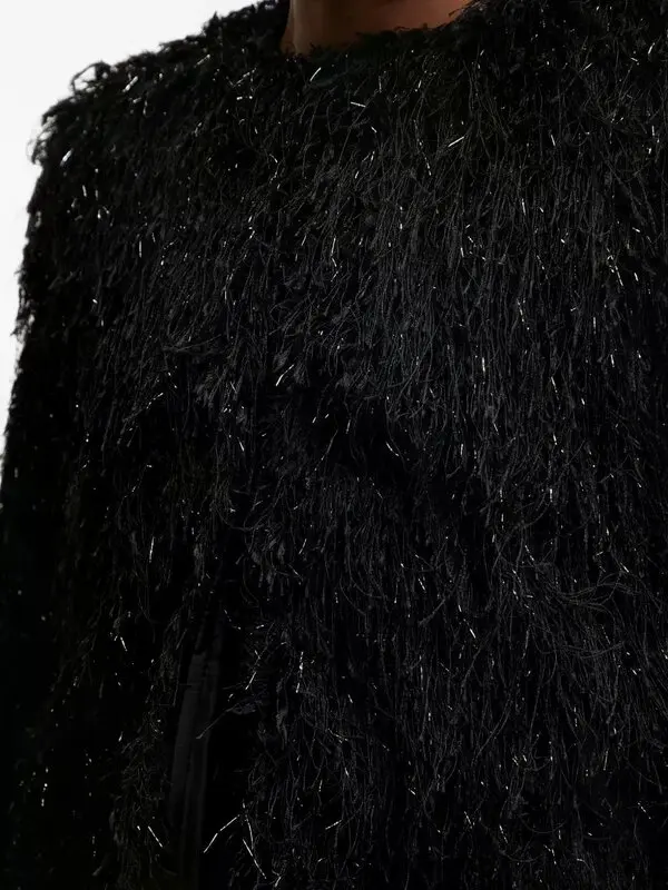 HAVEONE Shaggy-knit Metallic-thread Jacket