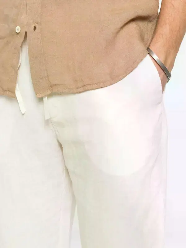 120% Lino Drawstring Waist Trousers