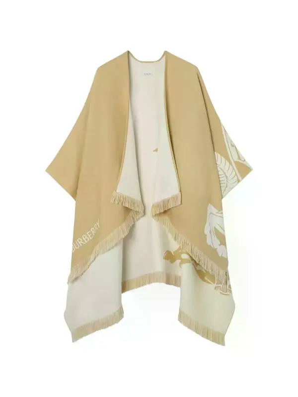 Burberry Knight Wool-silk-cashmere Cape - Neutrals