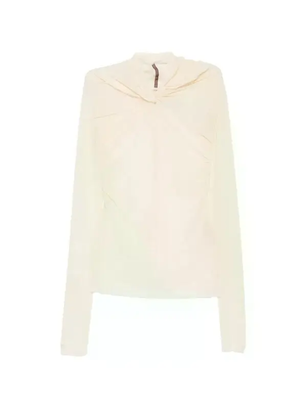Rick Owens Kairo Ruched Long-sleeve Top - Neutrals