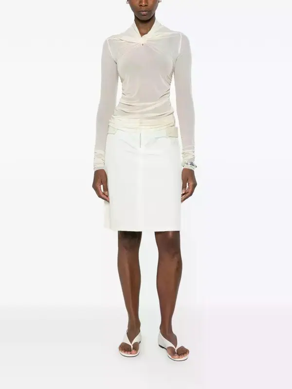 Rick Owens Kairo Ruched Long-sleeve Top