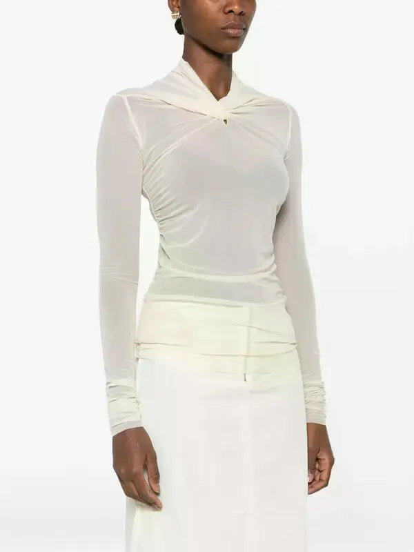 Rick Owens Kairo Ruched Long-sleeve Top