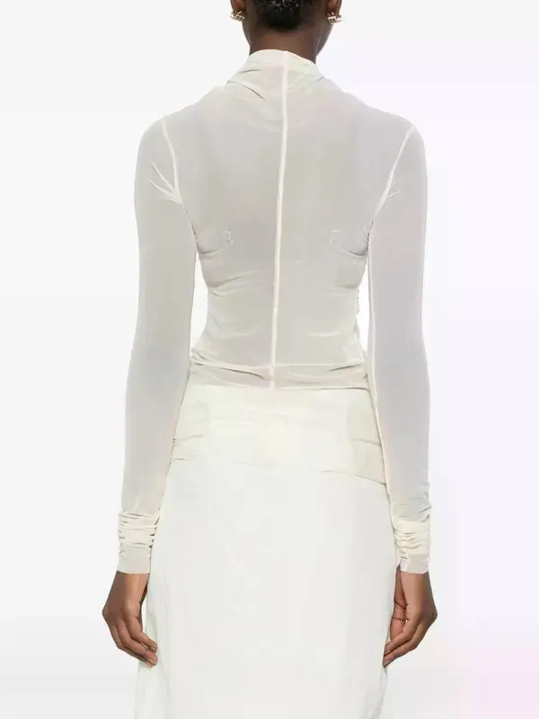 Rick Owens Kairo Ruched Long-sleeve Top