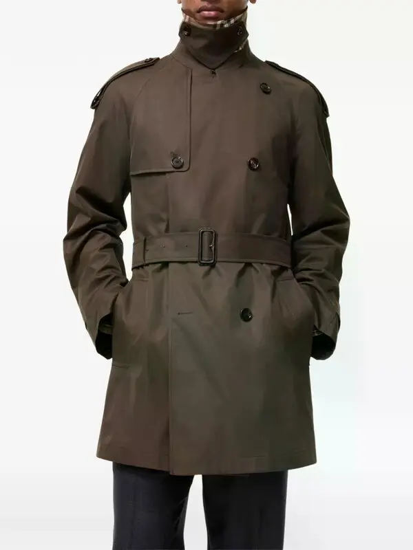 Burberry Mid-length Gabardine Leadenham Trench Coat - Brown