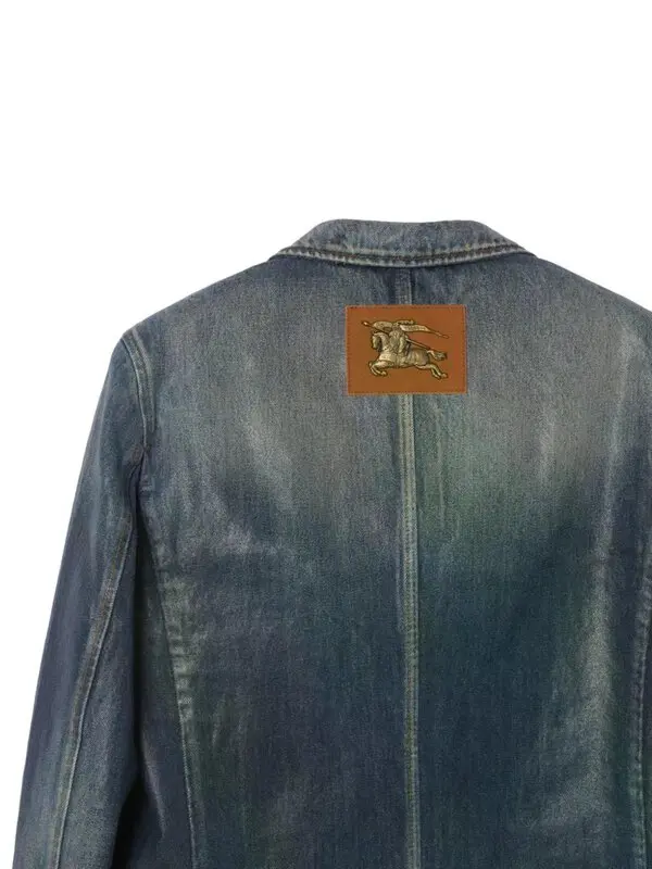 Burberry Coated Denim Tailored Jacket - Blue